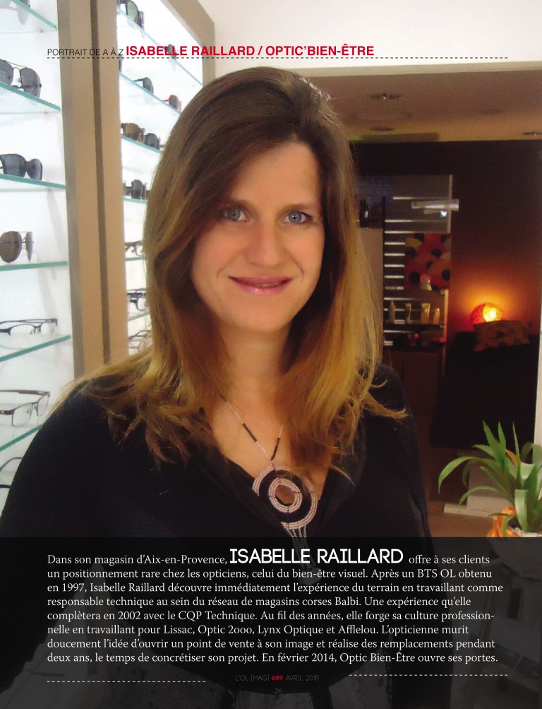 Portrait Isabelle Raillard, Optic Bien Etre – OPTIC BIEN-ETRE